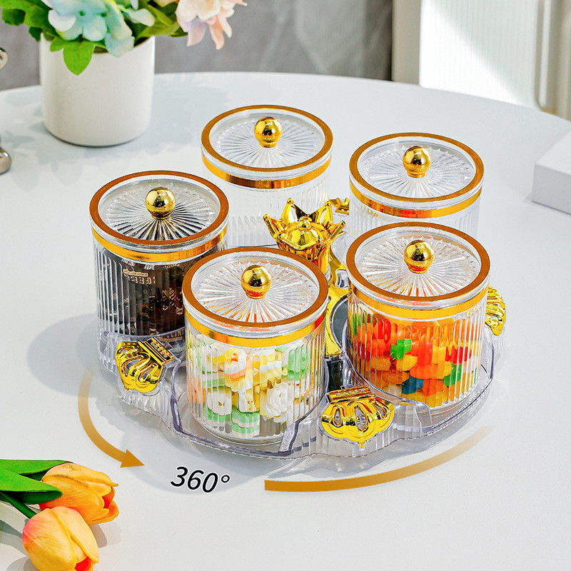 6 Pcs Air-Tight Acrylic Rotatable Compartments Bekas Kuih raya / Snacks ...