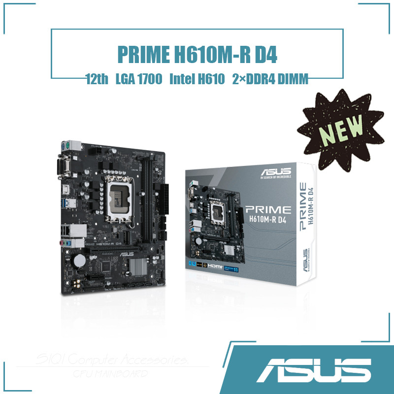 [NEW] ASUS PRIME H610M-R D4 Motherboard 2×DDR4 DIMM Intel H610 LGA1700 Desktop Mainboard ...