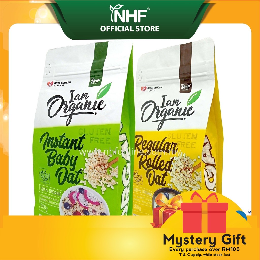 NHF Gluten Free Organic Instant Baby Oat/Regular Rolled Oat (500g ...