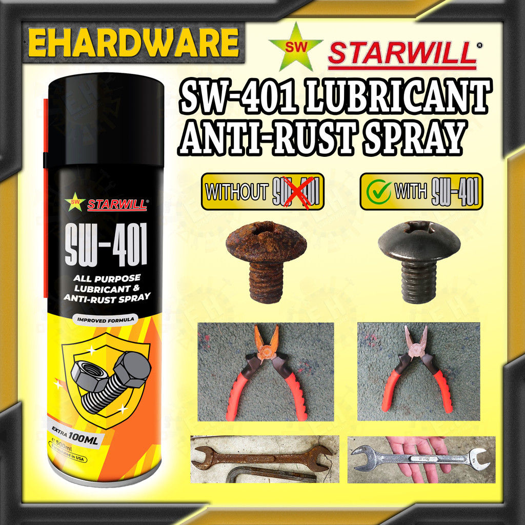 SW401 STARWILL ALL PURPOSE LUBRICANT & ANTI-RUST SPRAY WD4D 多用途润滑剂和防锈喷雾 ...
