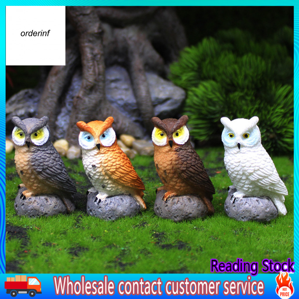 OR_ Owl Statue Garden Decor Garden Owl Accent Piece Realistic Owl ...