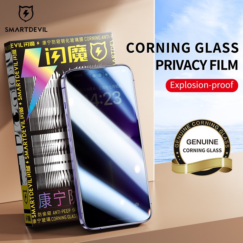 SmartDevil Privacy Film Corning Tempered Glass For iPhone 14/14 max/14 pro/14 pro max Full ...