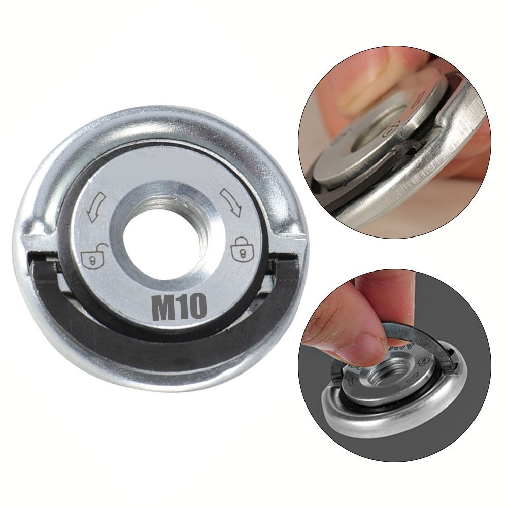 M10 Quick Release Self-Locking Grinder Pressing Plate Flange Nut Power ...