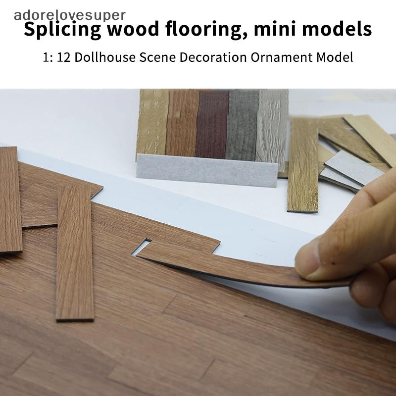 AD1MY 10PCS Mini Floor Boards Dollhouse Floor Tiles Miniature Wooden ...
