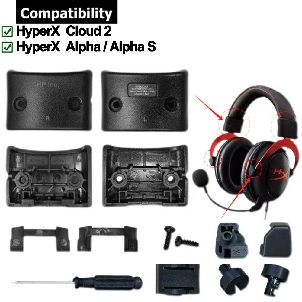 Replacement Headband Plastic Hinge Buckle for HyperX Cloud II 2/ Alpha / Alpha S Headset ...