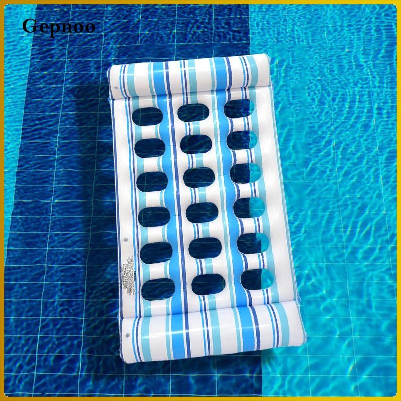 Gepnoo Inflatable Pool Lounger Portable Floats Raft Ergonomic Beach Mat ...