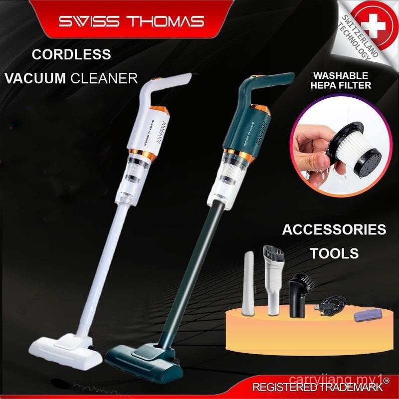 Swiss Thomas Cordless Vacuum Cleaner Portable with Mop Pad Rechargeable ...