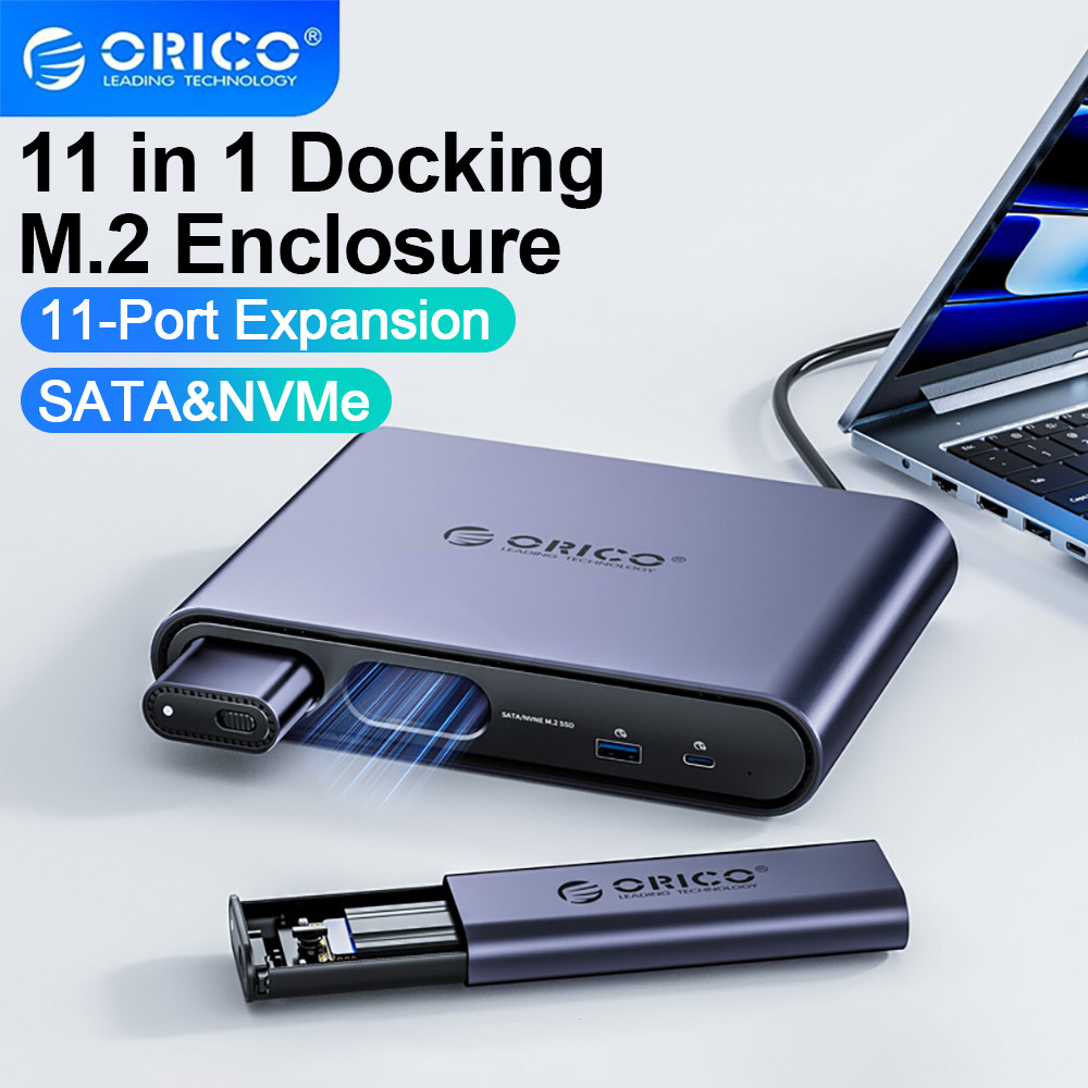 ORICO M.2 NVMe SSD Case USB C Triple Display Docking Station with 65W ...