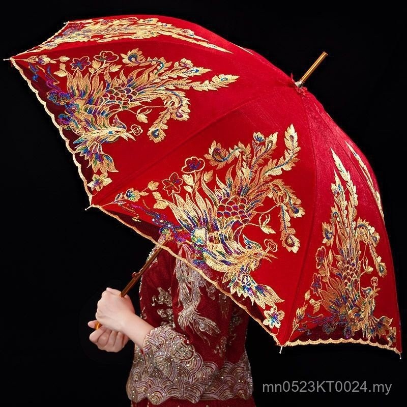 Red Red Folding Umbrella Wedding Dragon Phoenix Chengxiang Marriage ...