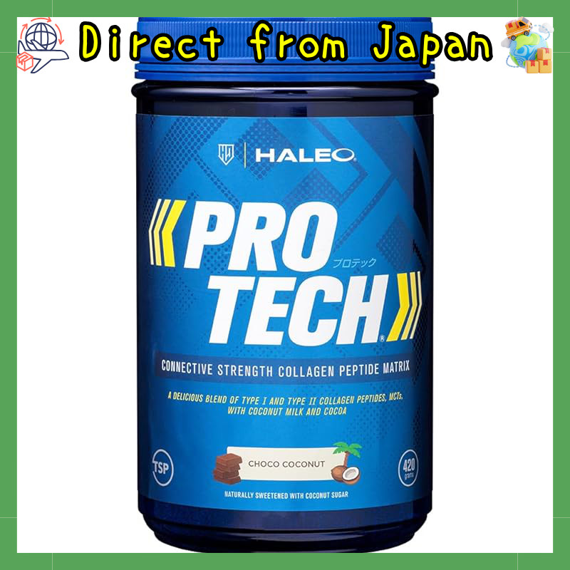 HALEO Type I & II Double Collagen with MCT PROTECH Collagen Peptides Coconut Chocolate Flavor ...