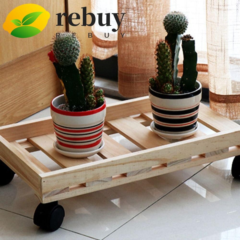 REBUY Flower Pot Tray, with Brake Creative Storage Rack, Mobile Cooling ...