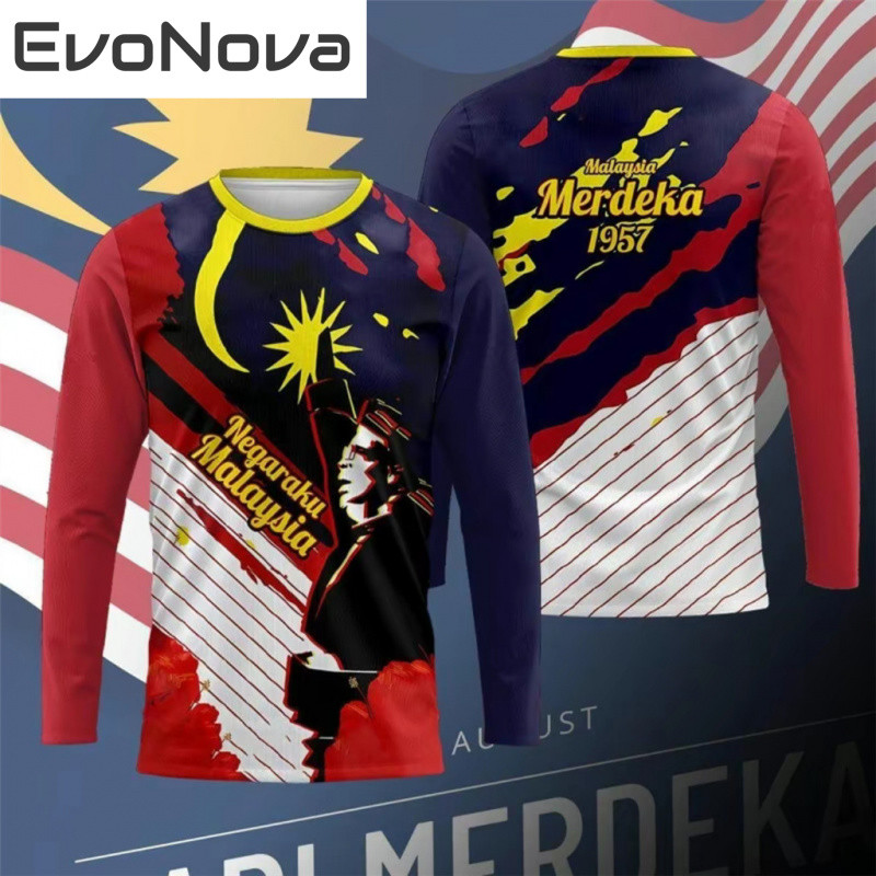 2025 Baju Merdeka 68 Tahun baju jersey Ethnic long sleeve o-neck T ...