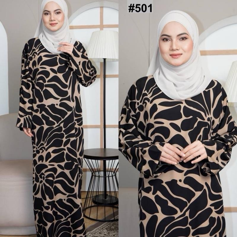 NEW KAFTAN WANA KAFTAN CORAK BUNGA VIRAL BAJU MOSCREPE FREESIZE FF BAJU ...
