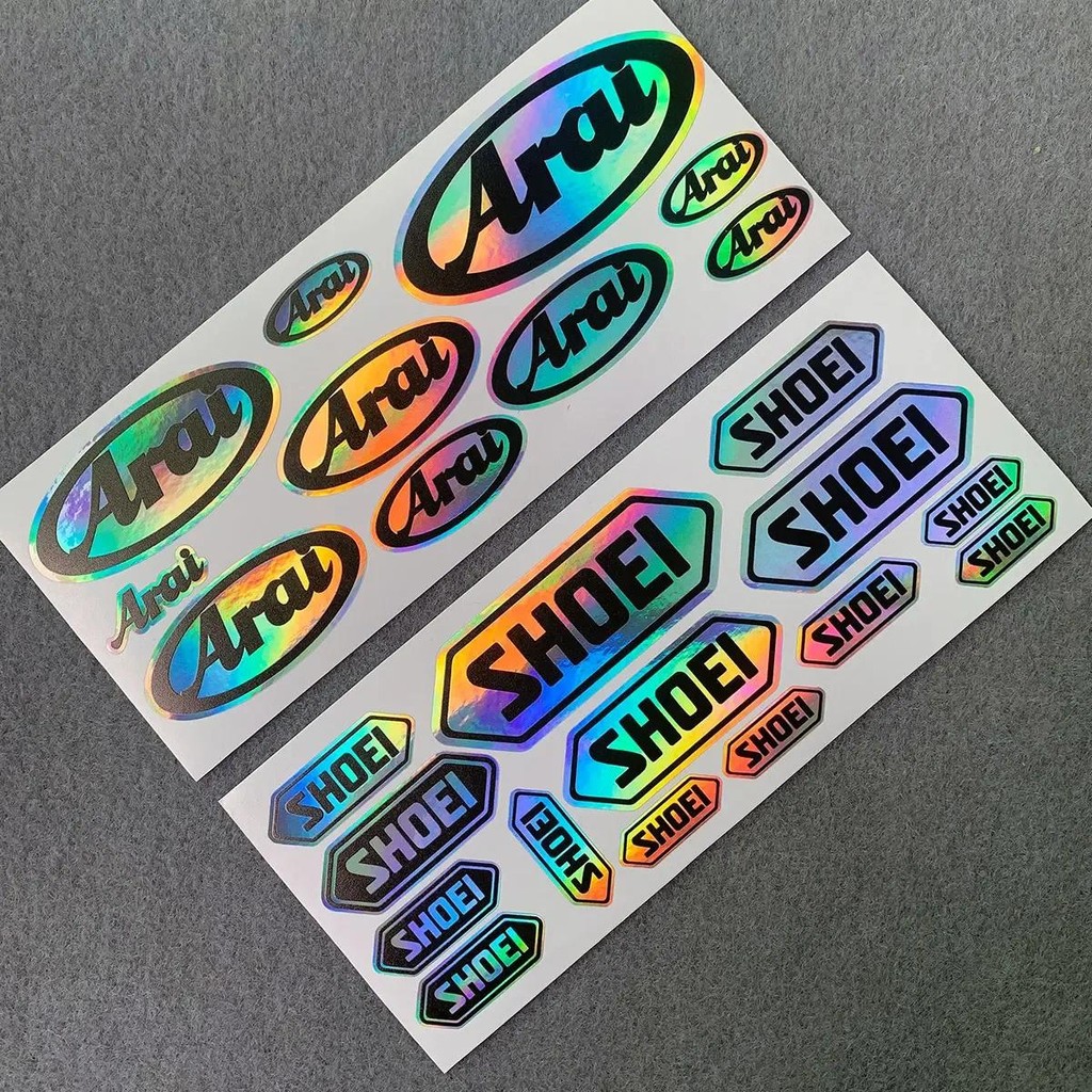 Arai SHOEI Helmet Windshield Laser Rainbow Stickers for MOTO Car ...