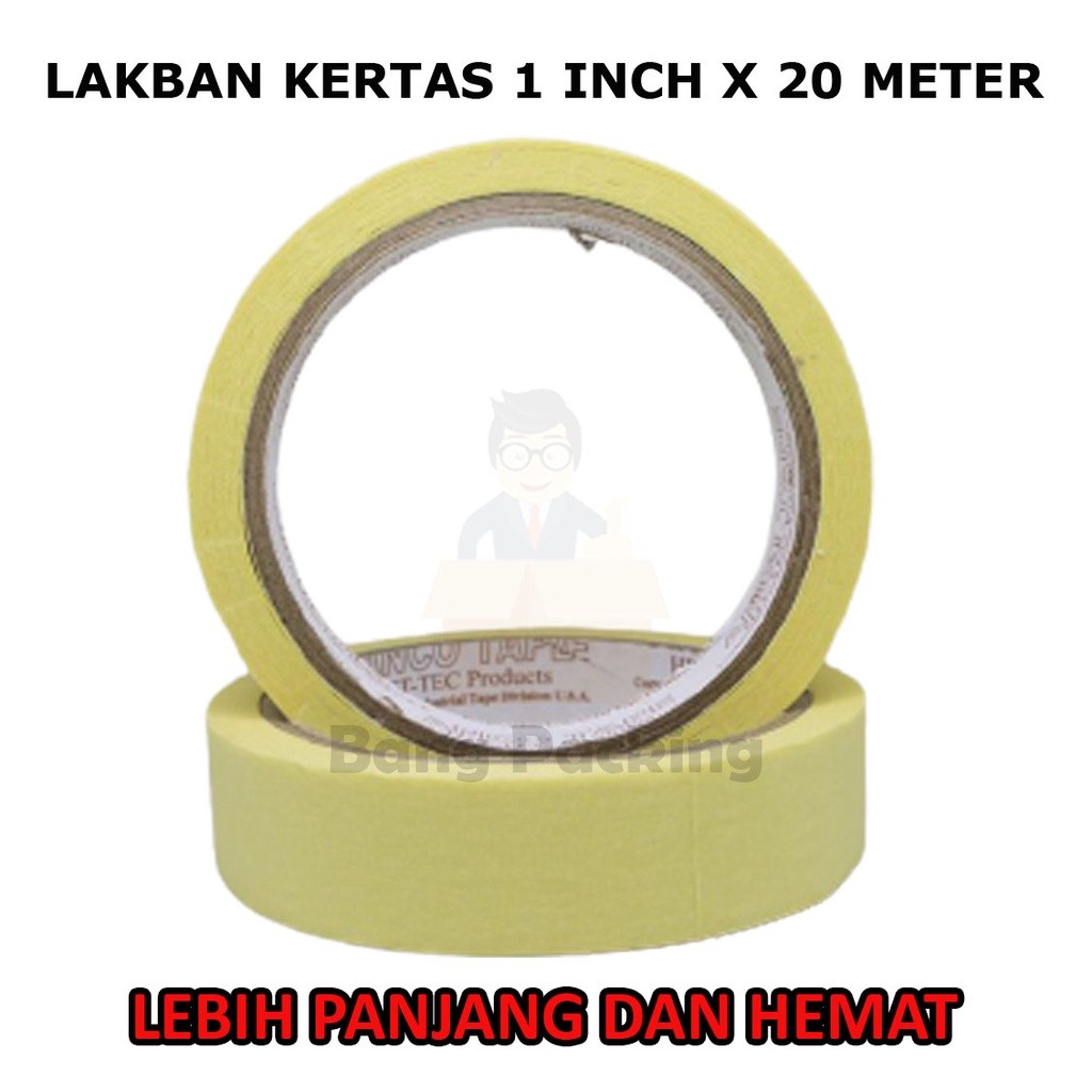 Paper Duct Tape 1 Inch x 20 Meters Masking Tape 1 Inch x 20M Paper Duct ...