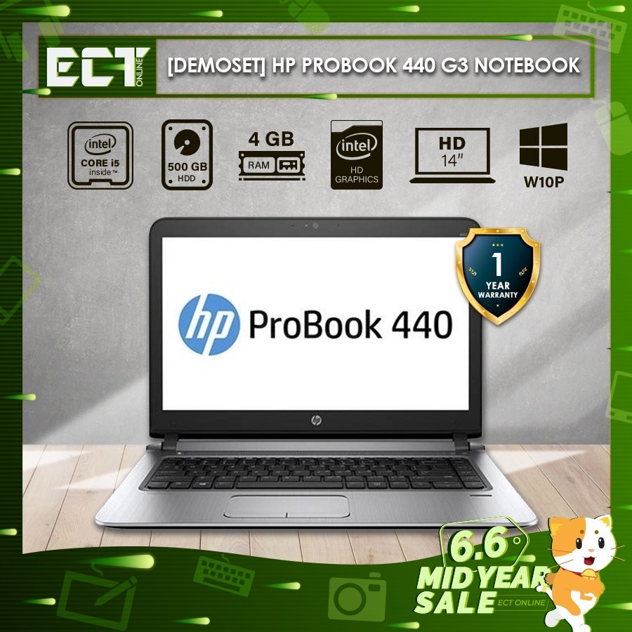 (Demo set) HP ProBook 440 G3 Laptop (i5-6200U 2.80GHz,500GB,4GB,14",HD ...