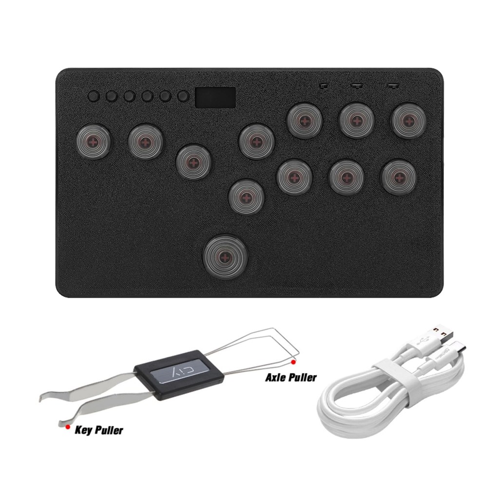 BITFUNX FLATBOX Gaming Keypad, Arcade Stick All-Button Leverless Controller - Supports SOCD ...