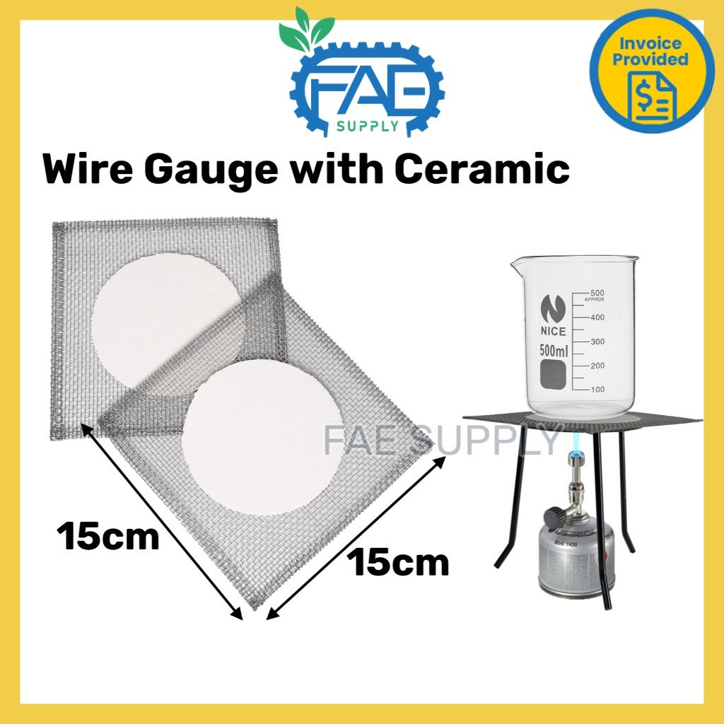 Wire Gauze with Ceramic 15cm x 15cm for lab use bunsen burner | Shopee ...