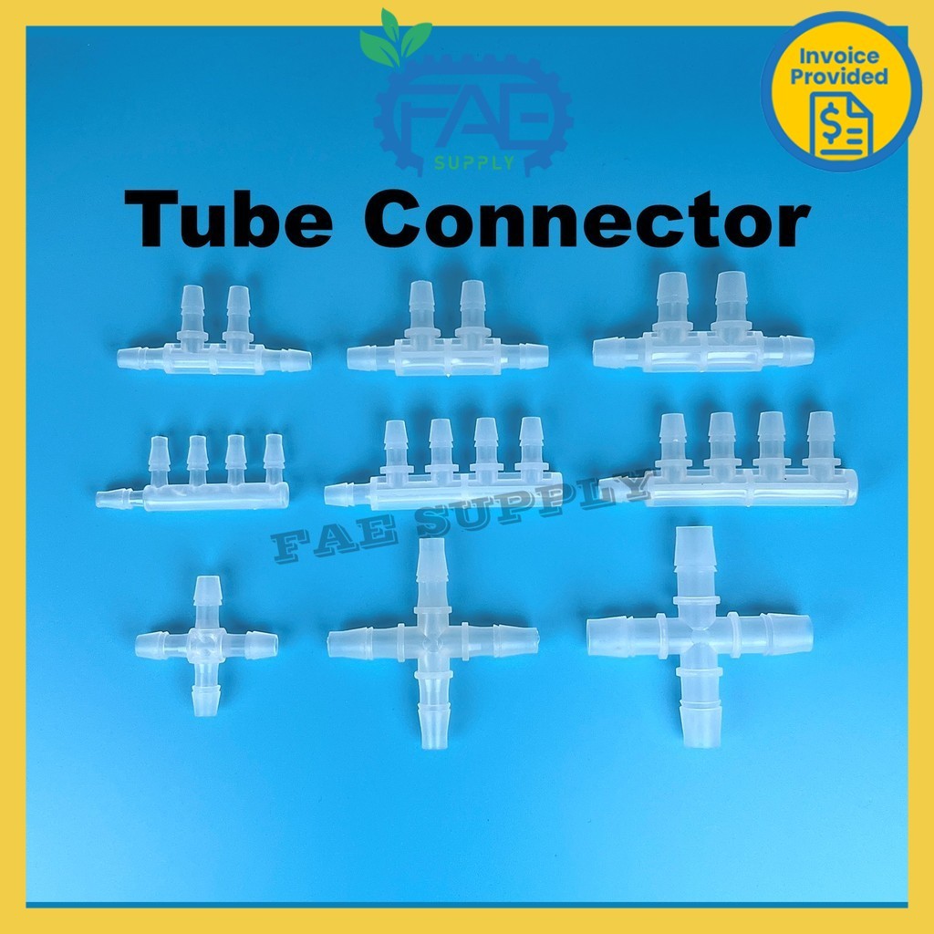 Plastic tube connector 4 way 5 way connector size 2.4-11.1mm penyambung ...
