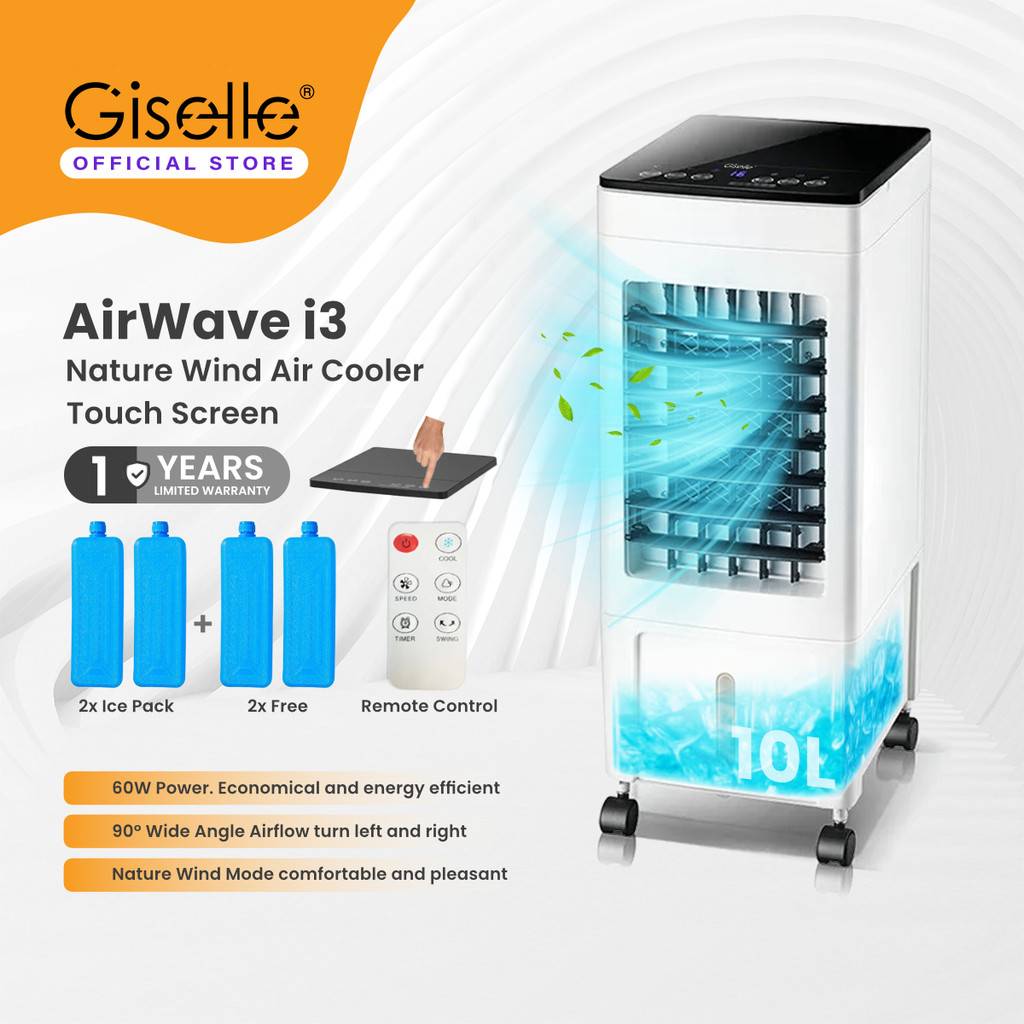 10L Giselle Digital Powerful 3 Speed Air Cooler Portable Cooling Fan W ...