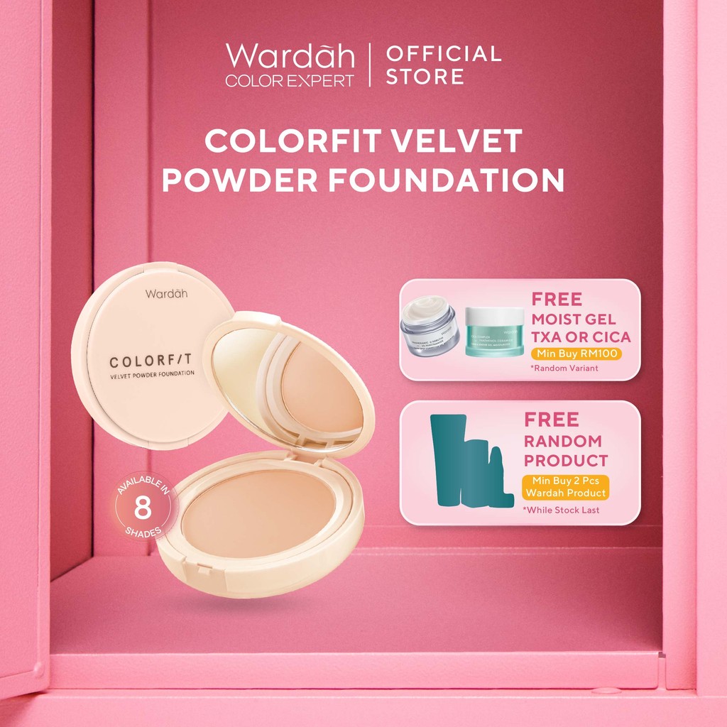 Wardah Colorfit Velvet Powder Foundation - Oil Control with SPF 33 PA++ ...