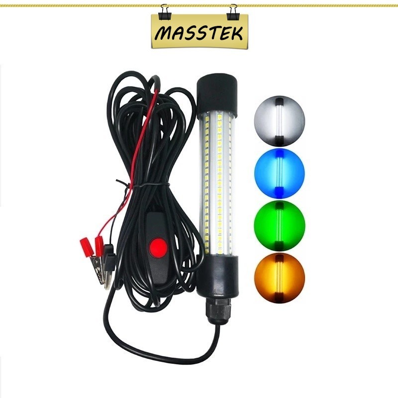 MASSTEK Fishing Submersible LED Light Finder Lamp Underwater Bare Lure ...