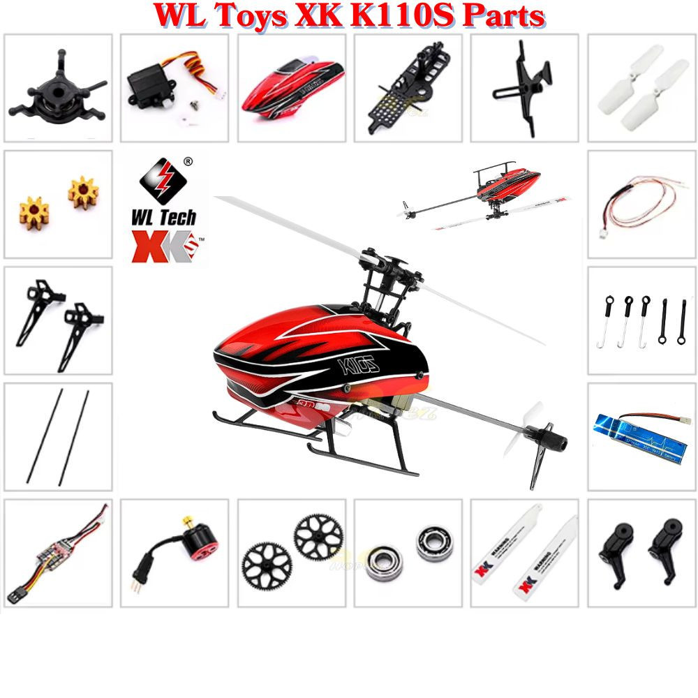 Wltoys XK K110S K110 V977 RC Helicopter Accessories Canopy Motor Blade ...