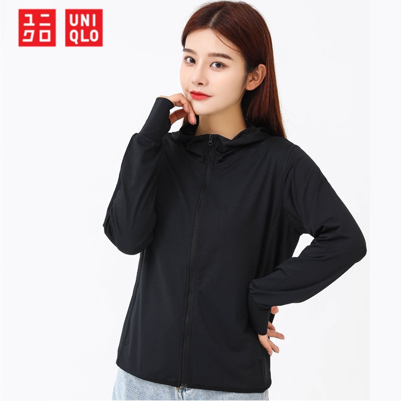 Uniqlo Women Sun Protection Hooded Jacket Windbreaker Outdoors Sports ...