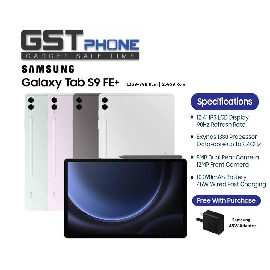 Samsung Galaxy Tab S9 FE+ WiFi (X610) (12GB+8GB Extended Ram+256GB Rom ...