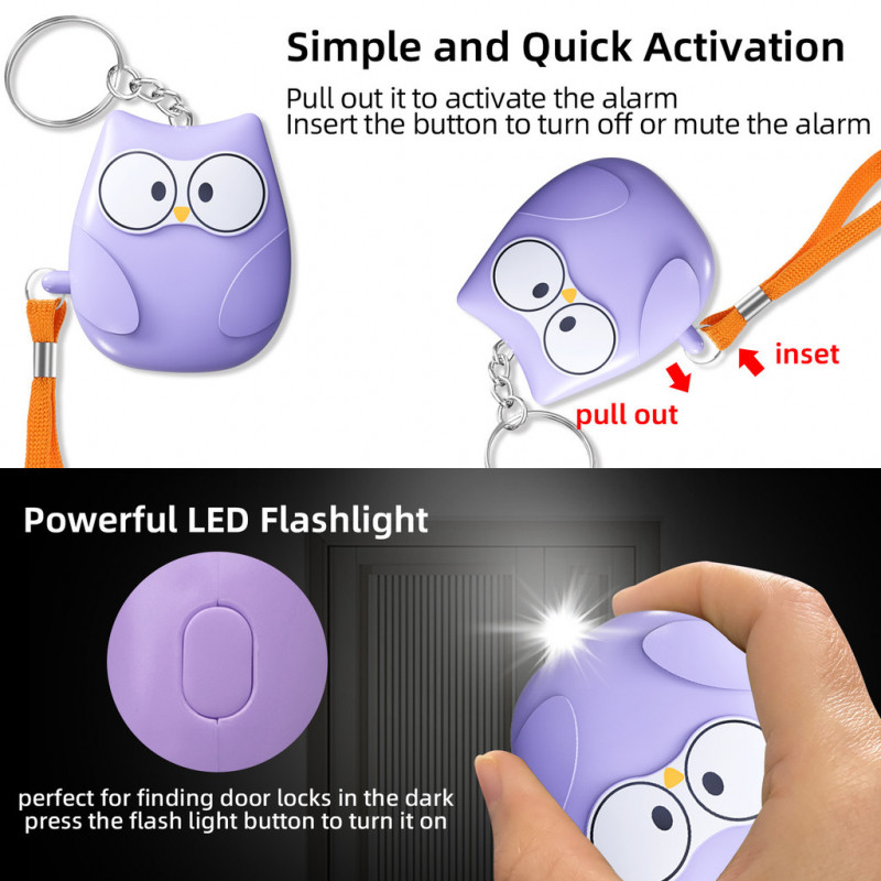 New Cute Owl Alarm Personal Self Defense Outdoor Anti-wolf Handy Tool ...