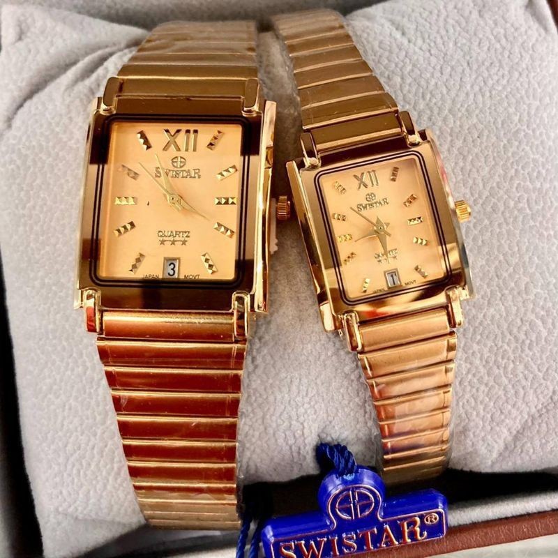 Original Swistar Couple Watch Stainless Steel Analoge Design | Shopee ...