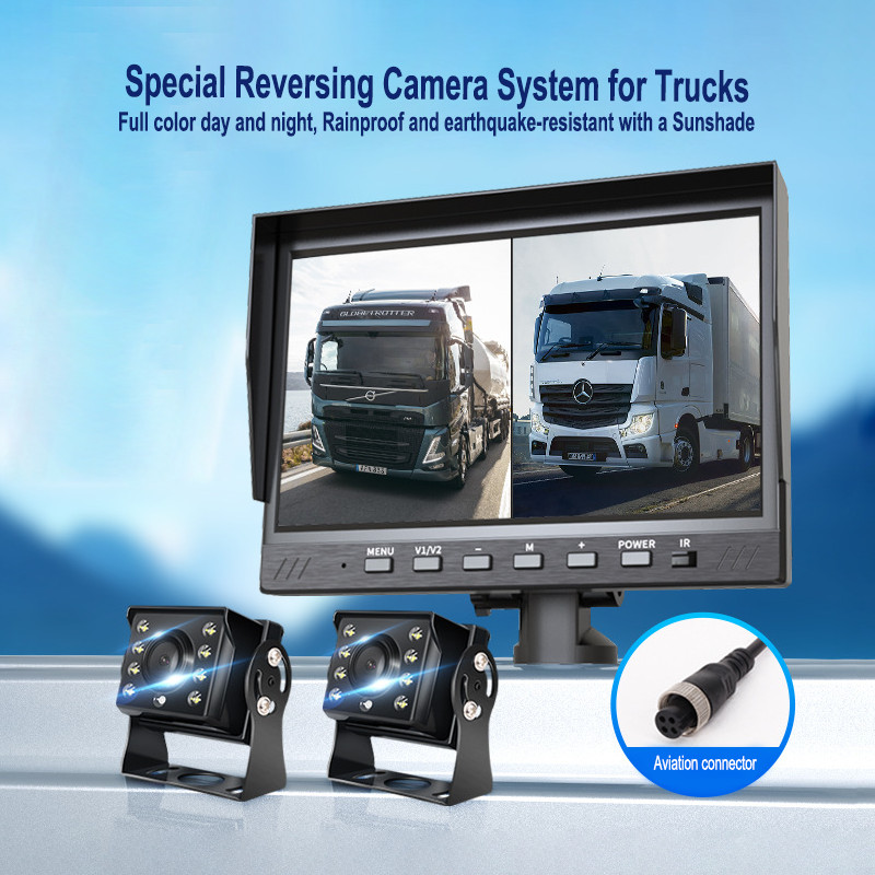Truck DVR Monitor 7"/10" 1/2/4CH AHD 1080P Blind Spot Detection Camera ...