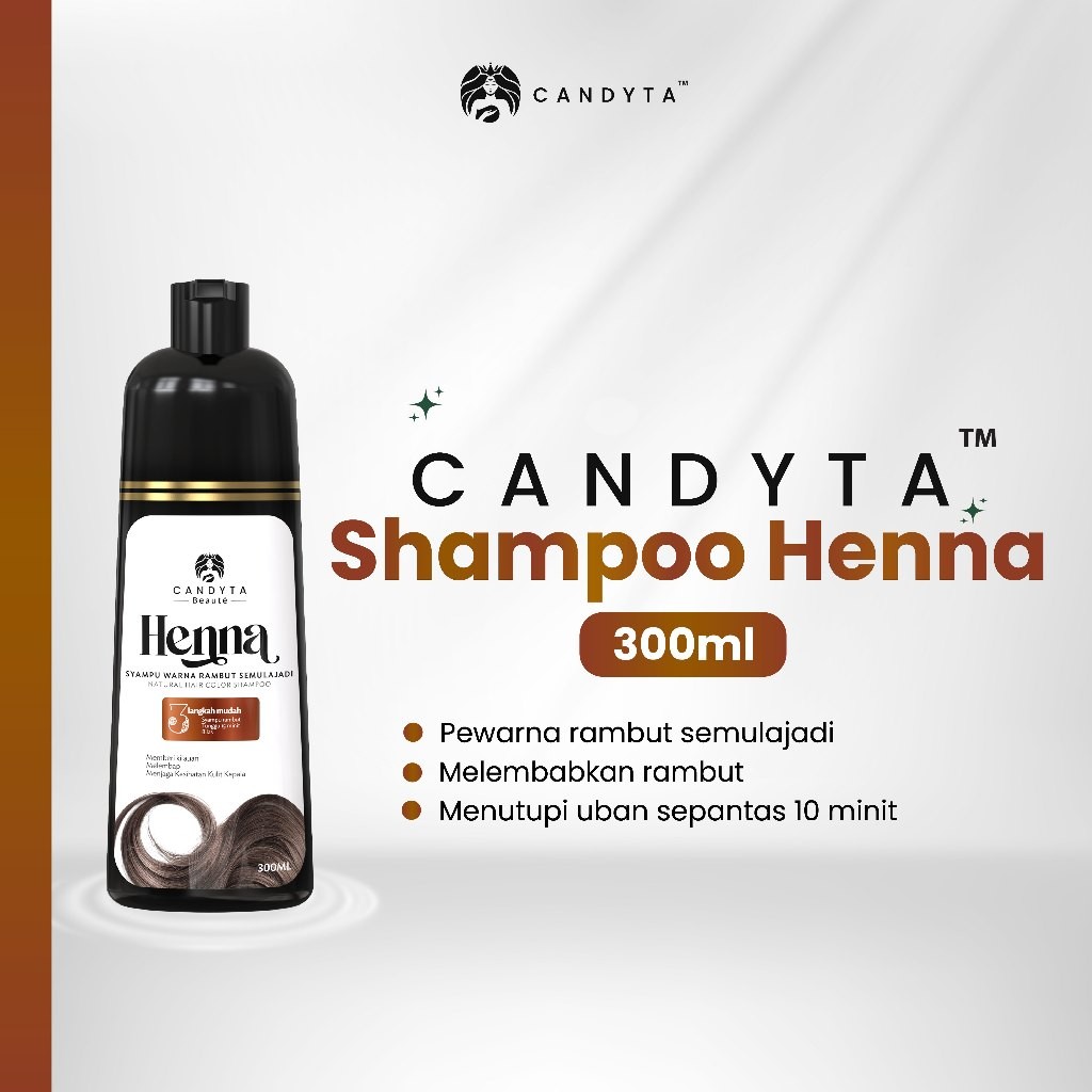 CANDYTA SHAMPOO HENNA ANTI UBAN 300ML | KESAN SEAWAL 10 MINIT | INAI ...