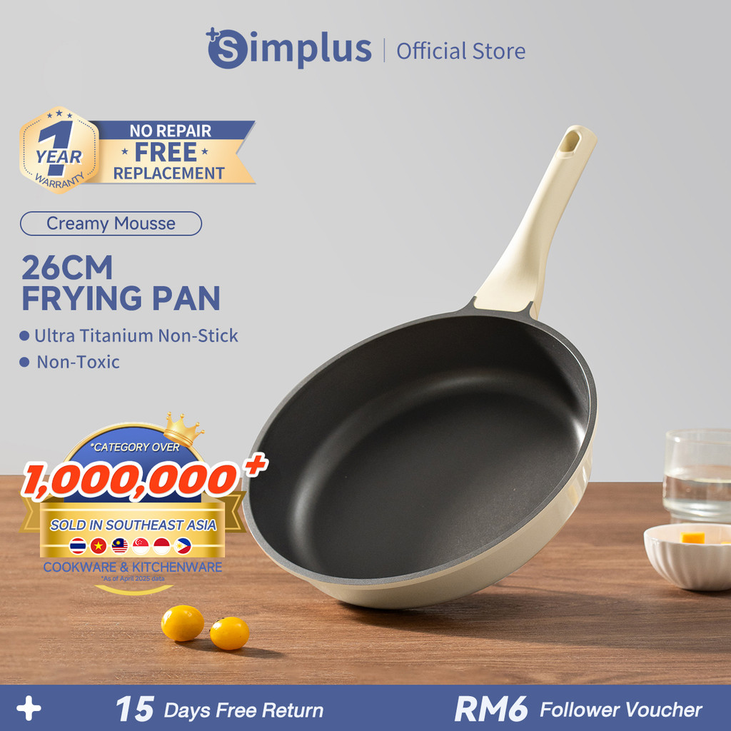 Simplus 26cm Frying Pan Ultra Titanium Non-Stick Scratch-Resistant ...