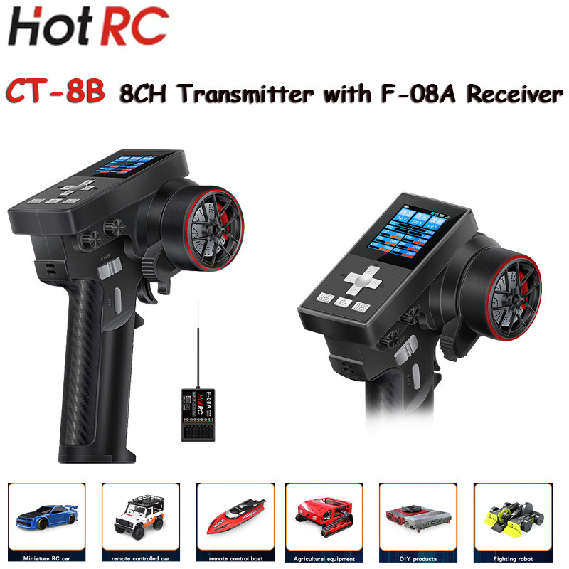 HOTRC CT-8B 8CH RC Transmitter 2.4GHz Radio System Remote Controller ...