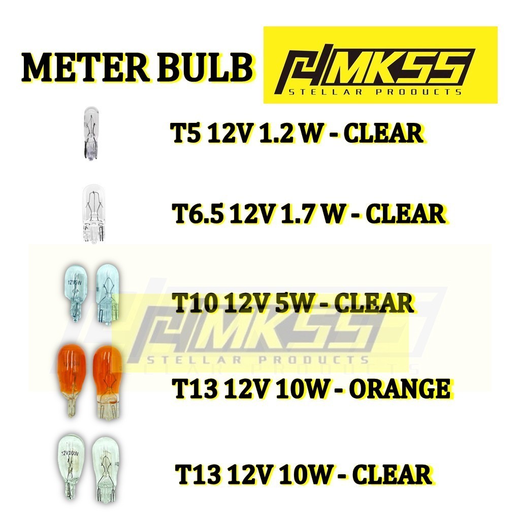 9696 [1PCS] MKSS METER Bulb signal 12V T5 T6.5 T10 T13 T15 BULB Meter ...