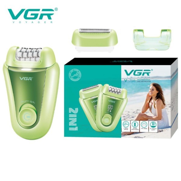 VGR V-758 2 in 1 Cordless Epilator Needle Hair Removal Lady Body Leg ...