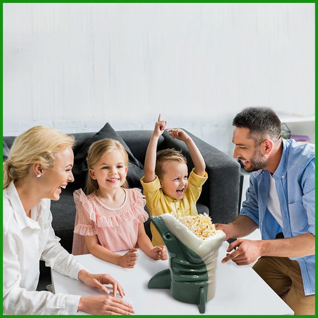 Shark Head Popcorn Bucket Horror Popcorn Storage Shark Shape Snack ...