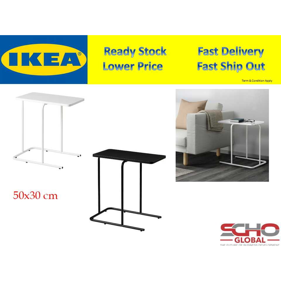 IKEA-RIAN Side table, white/black, 50x30 cm | Shopee Malaysia