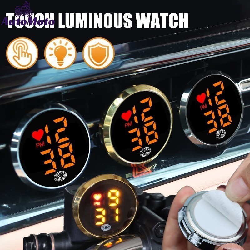 Touch Type Luminous Car Digital Clock- Night Driving Self Adhesive Led ...