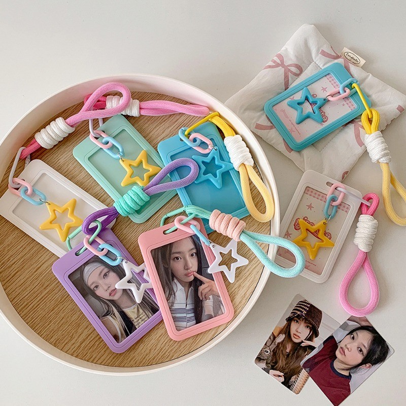 Creative Dopamine Color Star Card Holder Student Campus ID Card Tether ...
