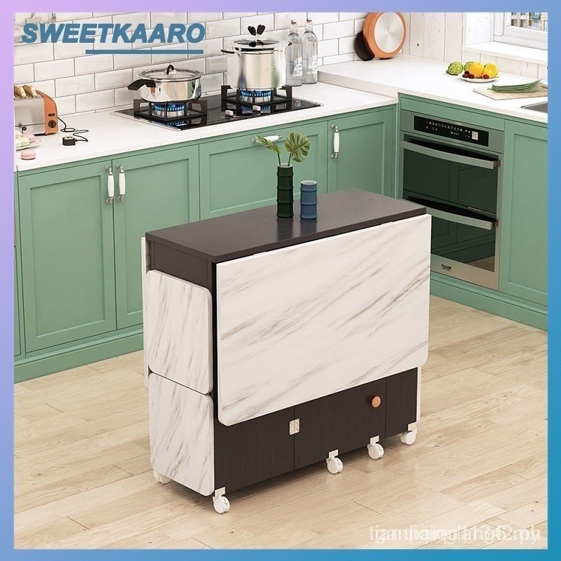 Foldable Dining Table Small Household Movable Pulley Telescopic ...