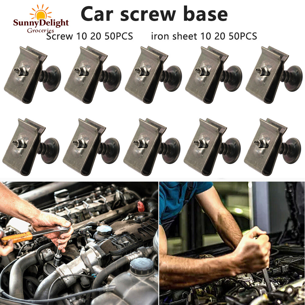 10Pcs Metal U-Type Clips Screw Set Car Bumper fender Fasteners Base ...