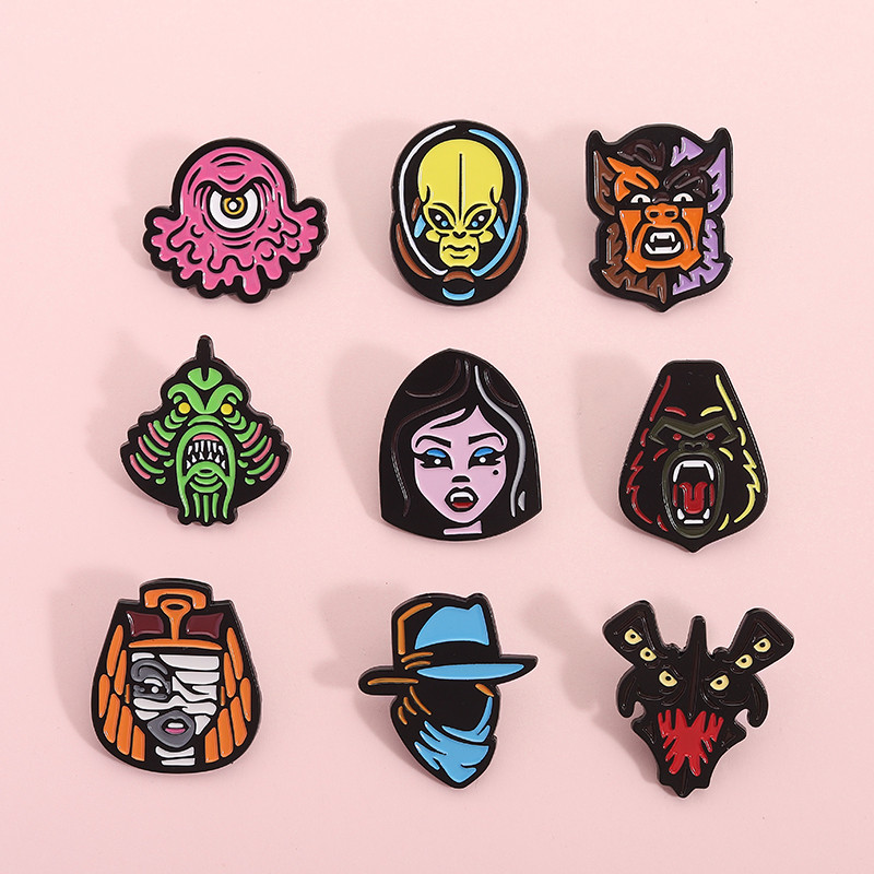 Colorful Cartoon Character Enamel Brooch Cute Creative ET Octopus ...