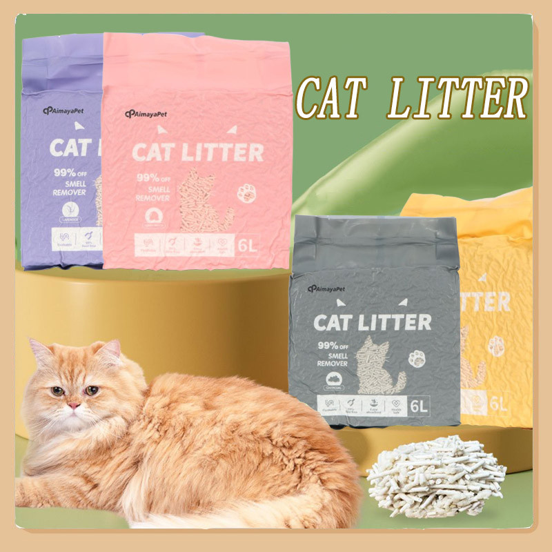 6L Premium Mixed Tofu Cat Litter Quick Clumping Non-Perforated Cat Sand ...