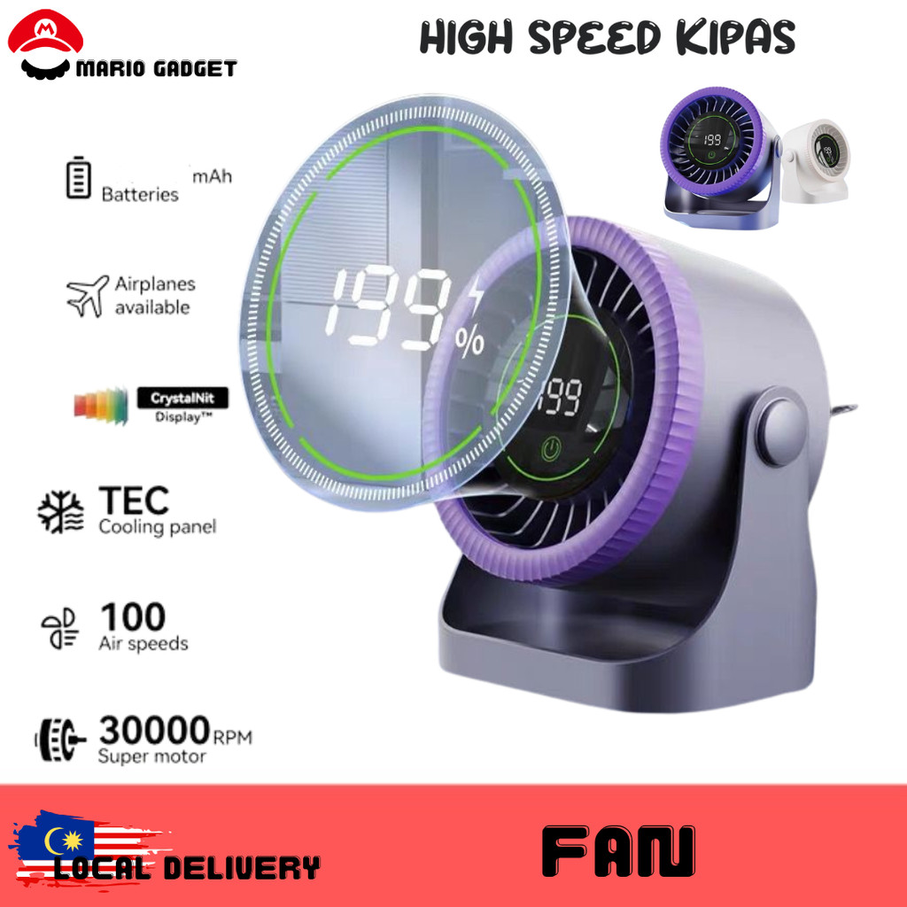New 199 High-Speed Circulation Fan Digital Display Desktop Cooling Fan ...