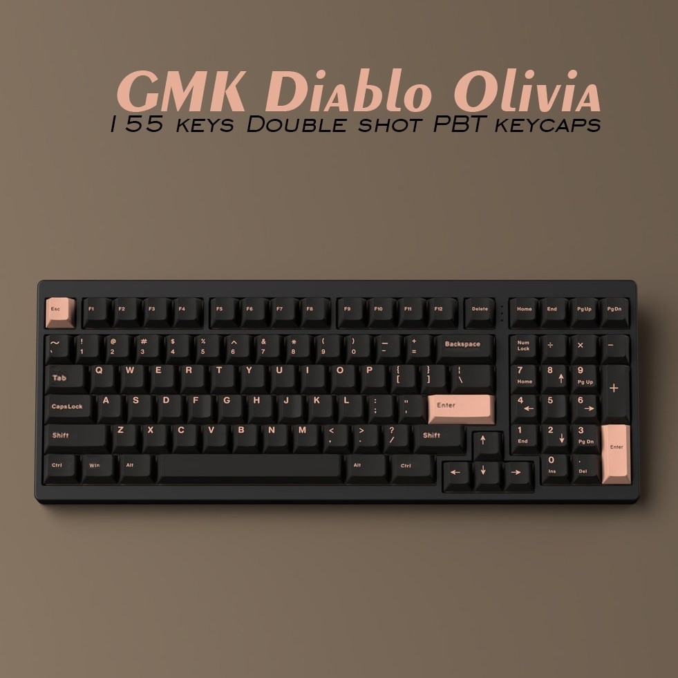 155 Keys DOUBLE SHOT Cherry Profile Diablo Olivia PBT Keycap Thick For ...