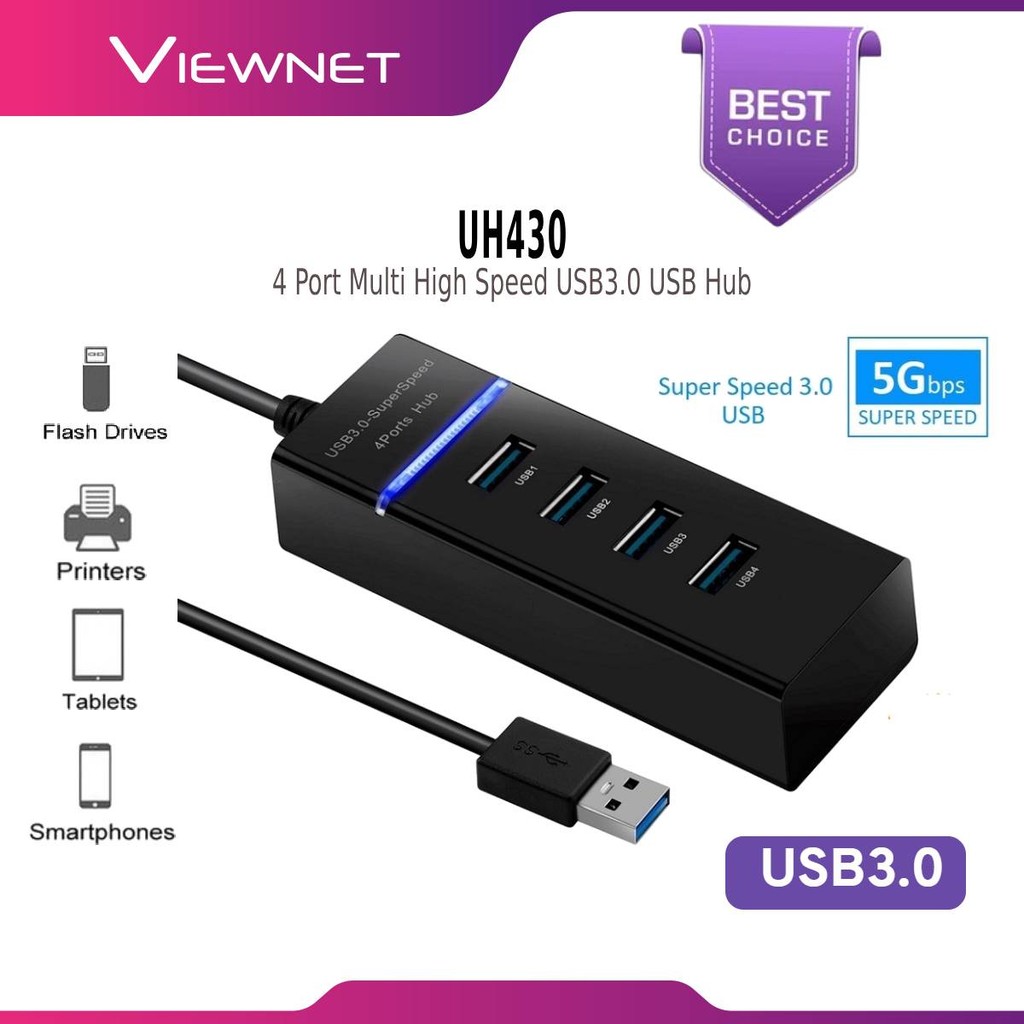OOREE UH430 4 PORTS MULTI HIGH SPEED USB3.0 USB HUB PORTABLE SWITCH ...