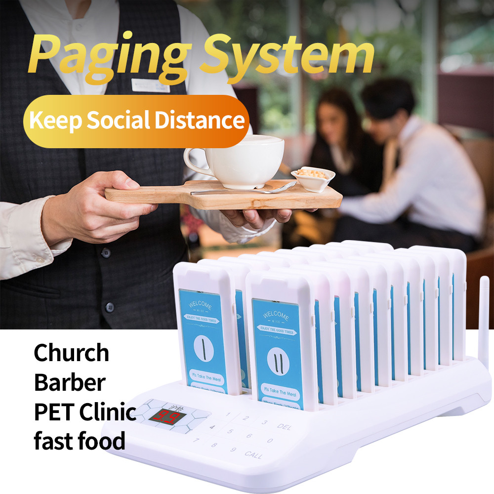 Wireless Restaurant Pager System 20 Pagers Service Calling System for ...