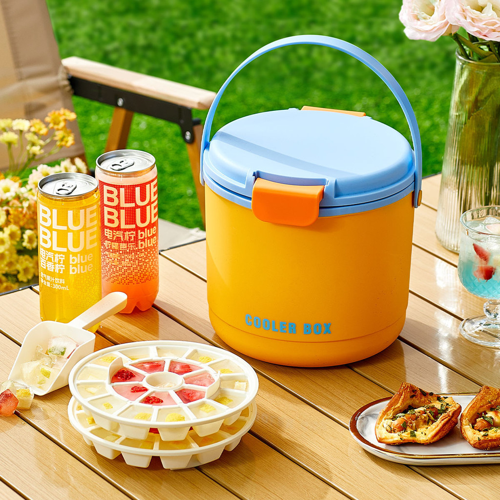 2.6L Insulated Ice Bucket with Ice Lattice Lids and Shovel Ice Cube ...